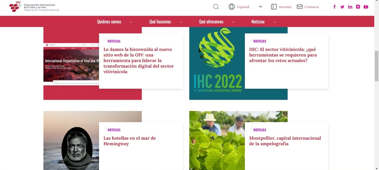 La OIV renovó su web con datos estadísticos y análisis de la industria del vino global en 6 ...
